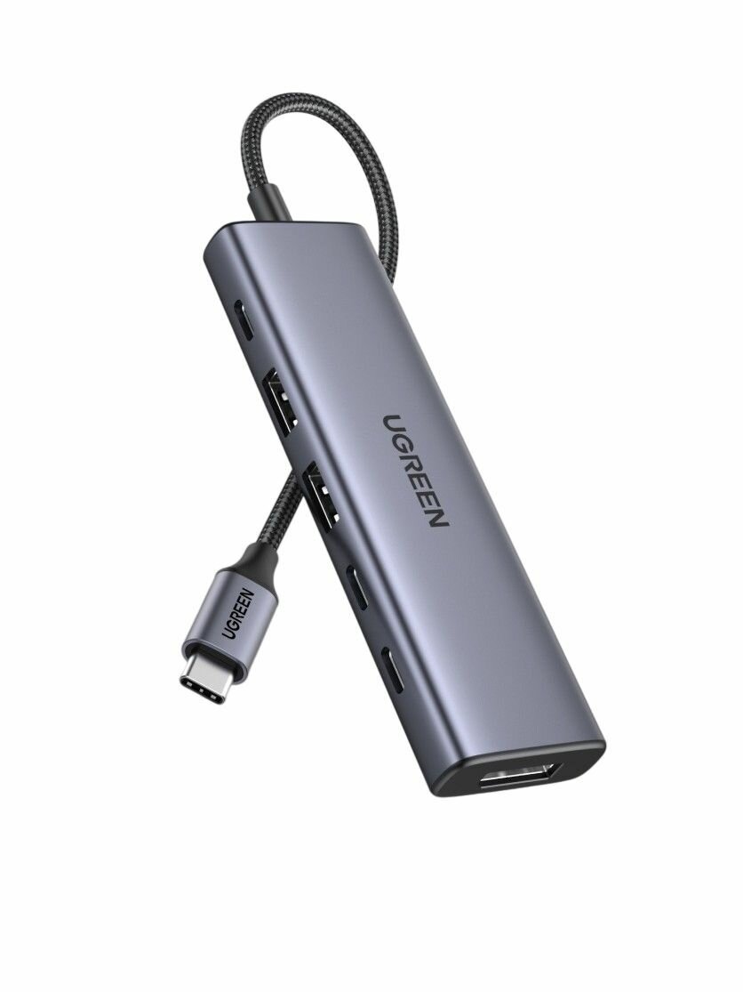 Хаб UGREEN CM511 (75586) 6-in-1 USB-C Hub With 3*USB-C&2*USB-A&PD. Цвет: серый космос