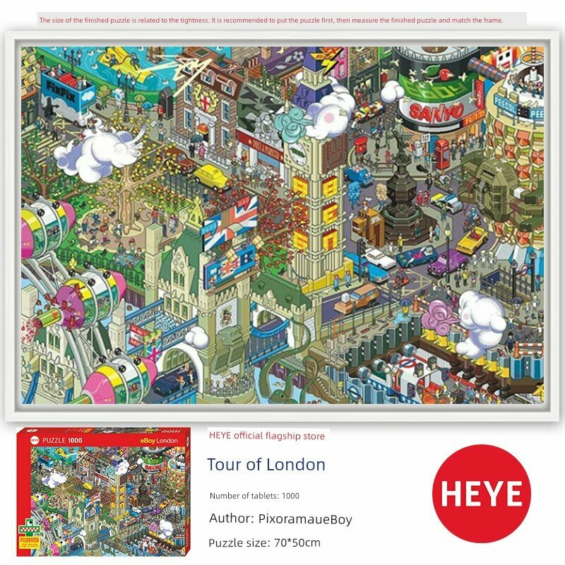 HEYE World Journey Series 1000-Пьесный Головоломка для Взрослых: Пиксельный Город Лондон для Расслабления