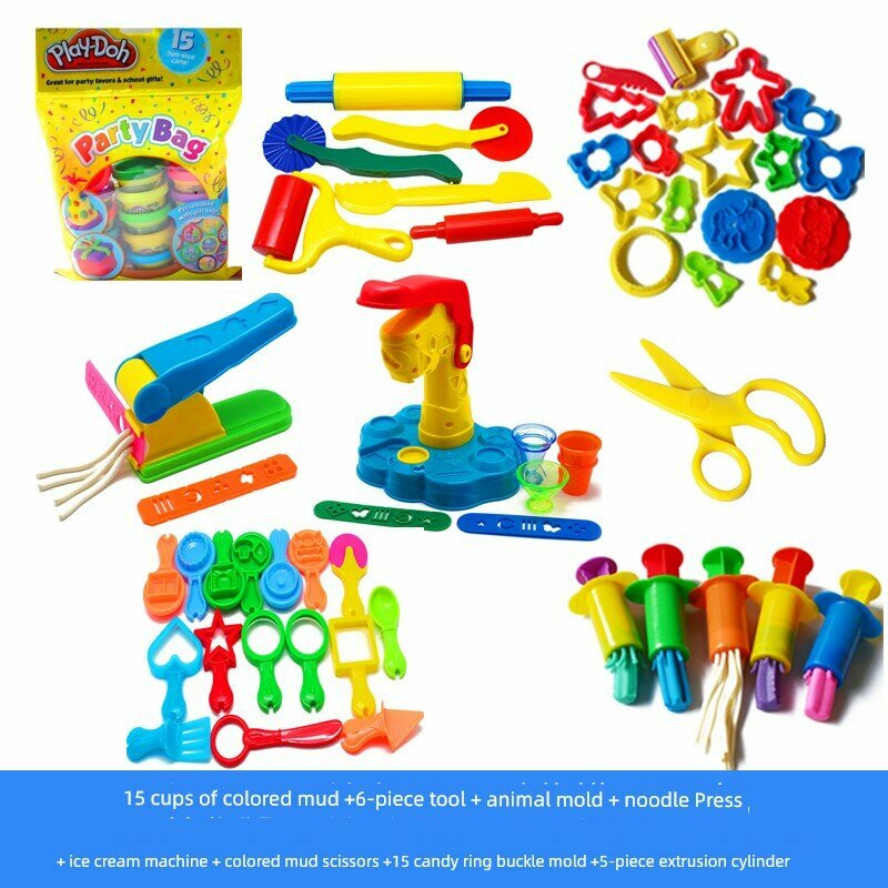 Набор Play-Doh A2+CDEFGH с 10 цветами пластилина для детских пищевых игрушек
