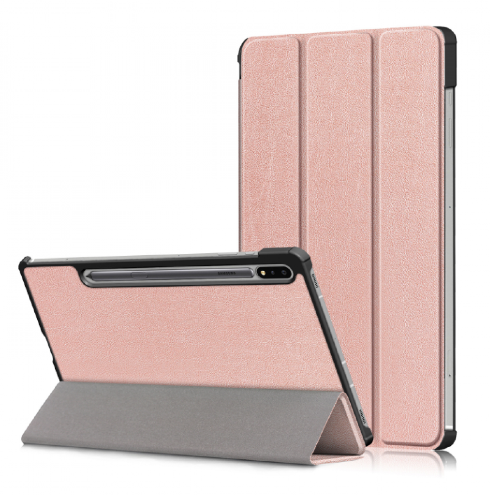 Чехол-обложка MyPads iL Sottile для Samsung Galaxy Tab S7 FE 12.4 с автоблокировкой и подставкой розовое золото