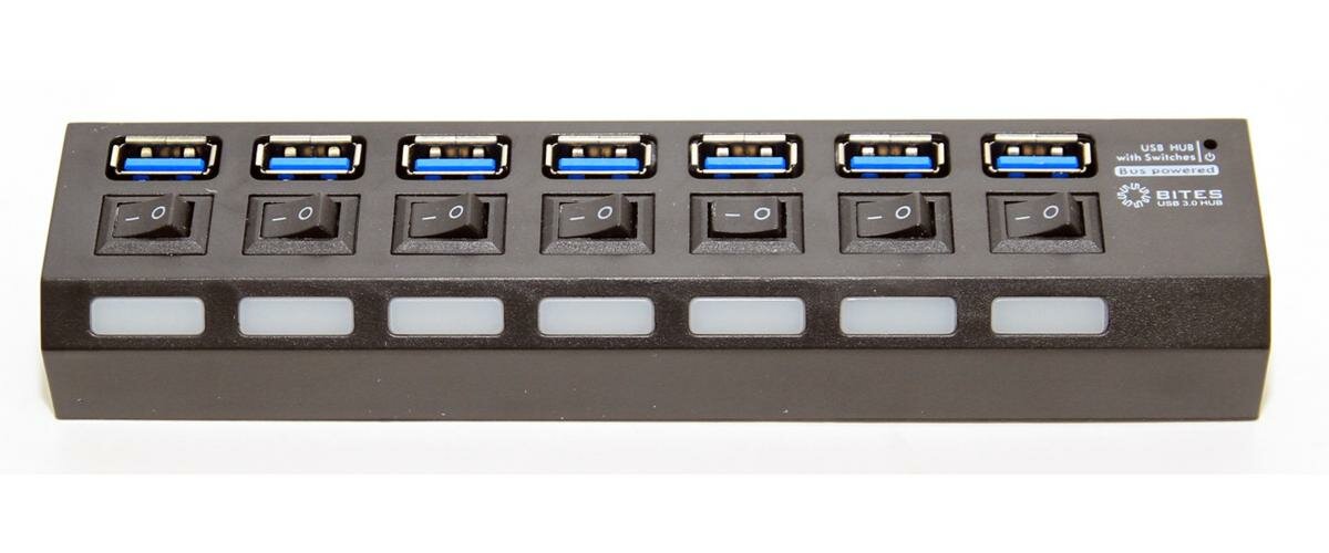 Концентратор USB 5bites HB37-303PBK, 7x USB 3.0