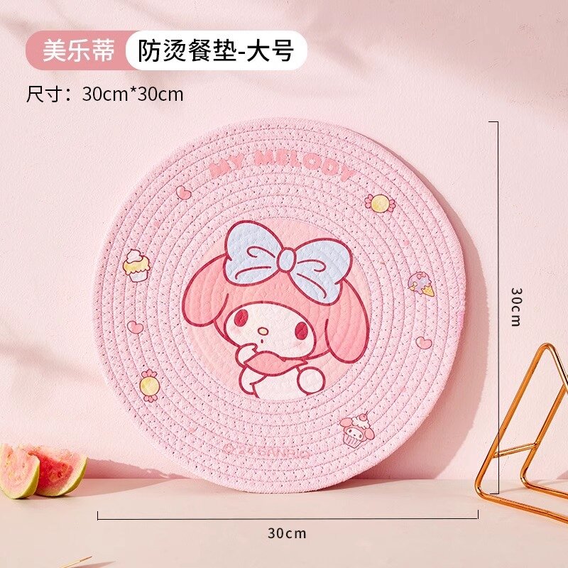 Термостойкие подставки Sanrio для домашнего использования, подставки под горячее, подставки под миски и тарелки, настольные коврики в стиле Ins, термостойкие и противоожоговые подставки под кастрюли M