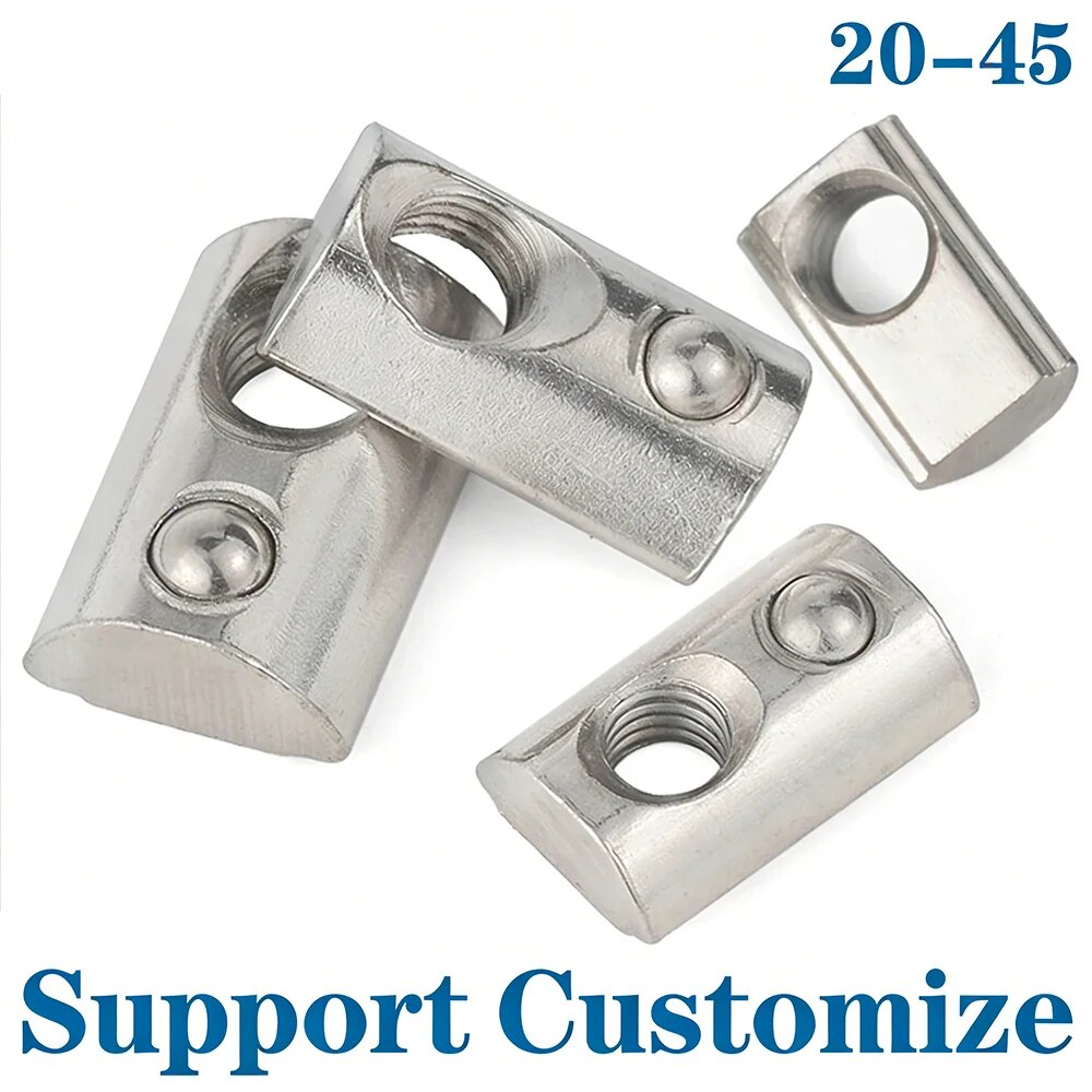 Пружинные Т-гайки M3-M8 для алюминиевого профиля 20-M3, 20PCS