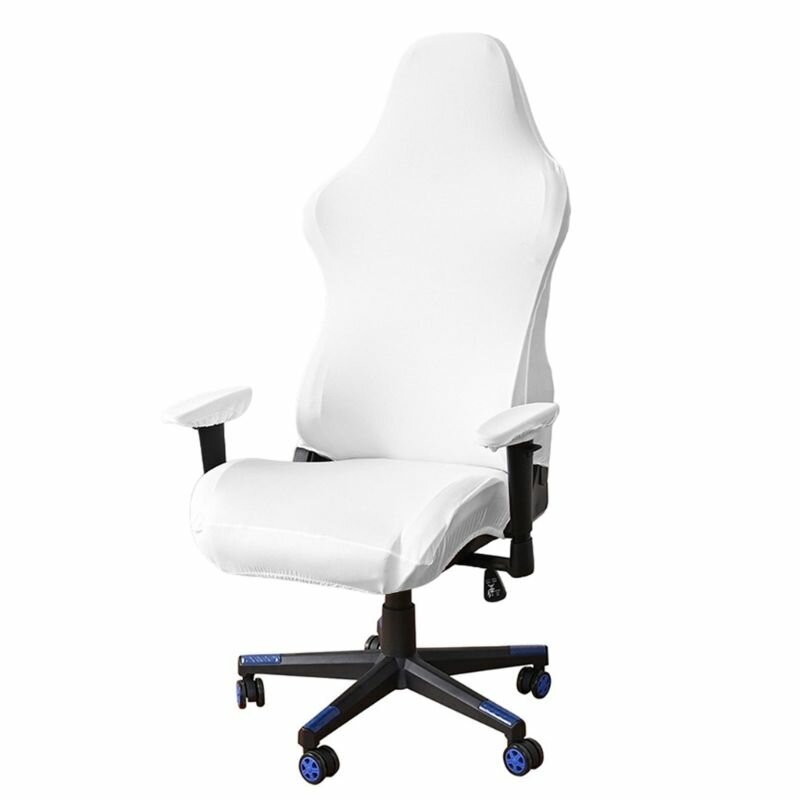 (1 набор) Чехол на компьютерное кресло из микрофибры - белый