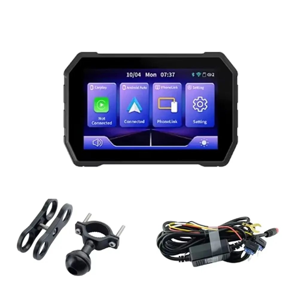 5-дюймовый CarPlay для Android Auto Bluetooth водонепроницаемый беспроводной проводной GPS-навигатор для мотоцикла 1028x600P