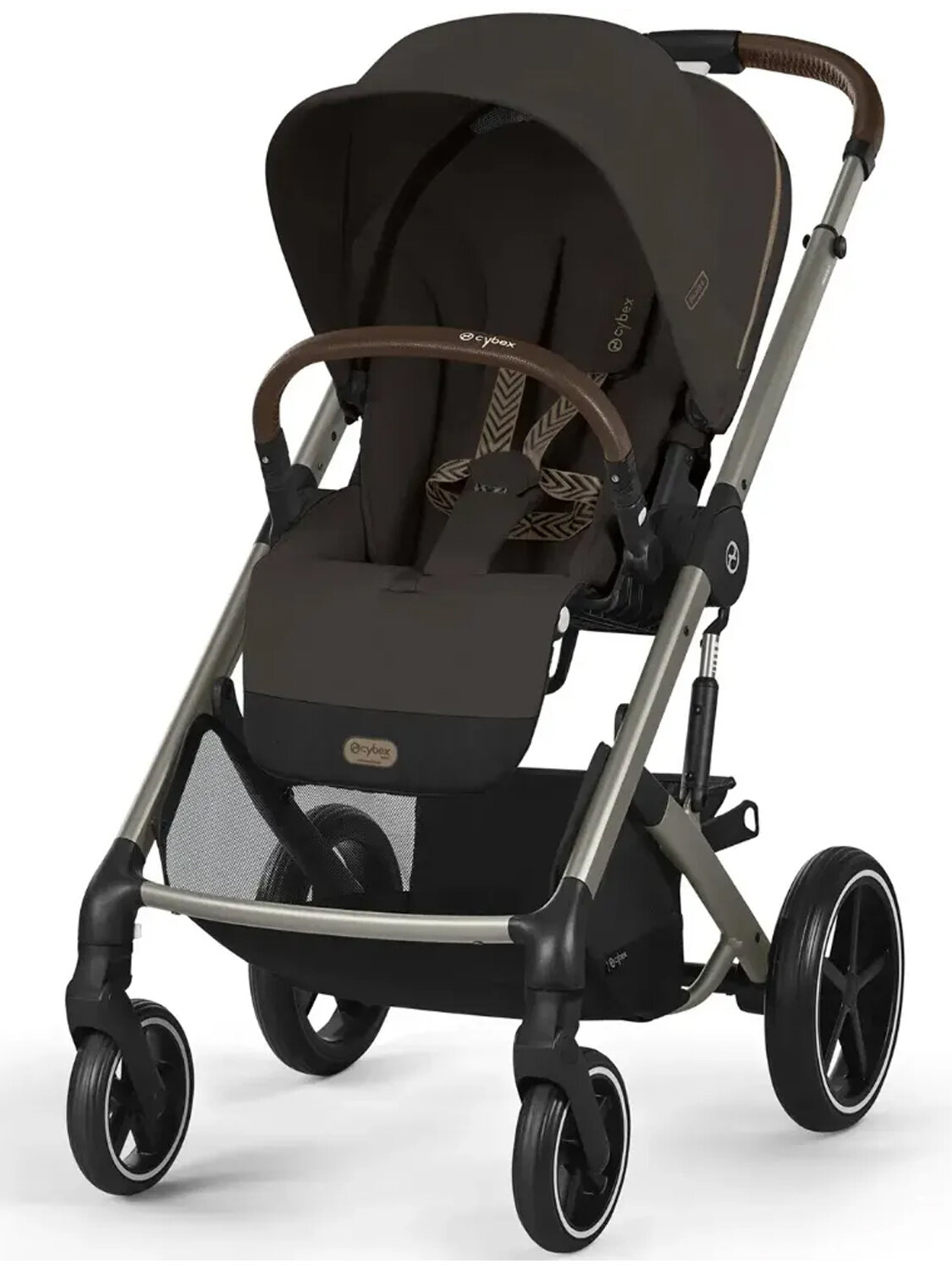 Коляска прогулочная Cybex Balios S Lux TPE Chocolate Brown с дождевиком