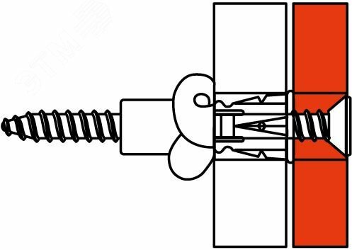 Комплект креп. F6 3.5х50 винт+дюбель (уп.100шт) DKC CM06541