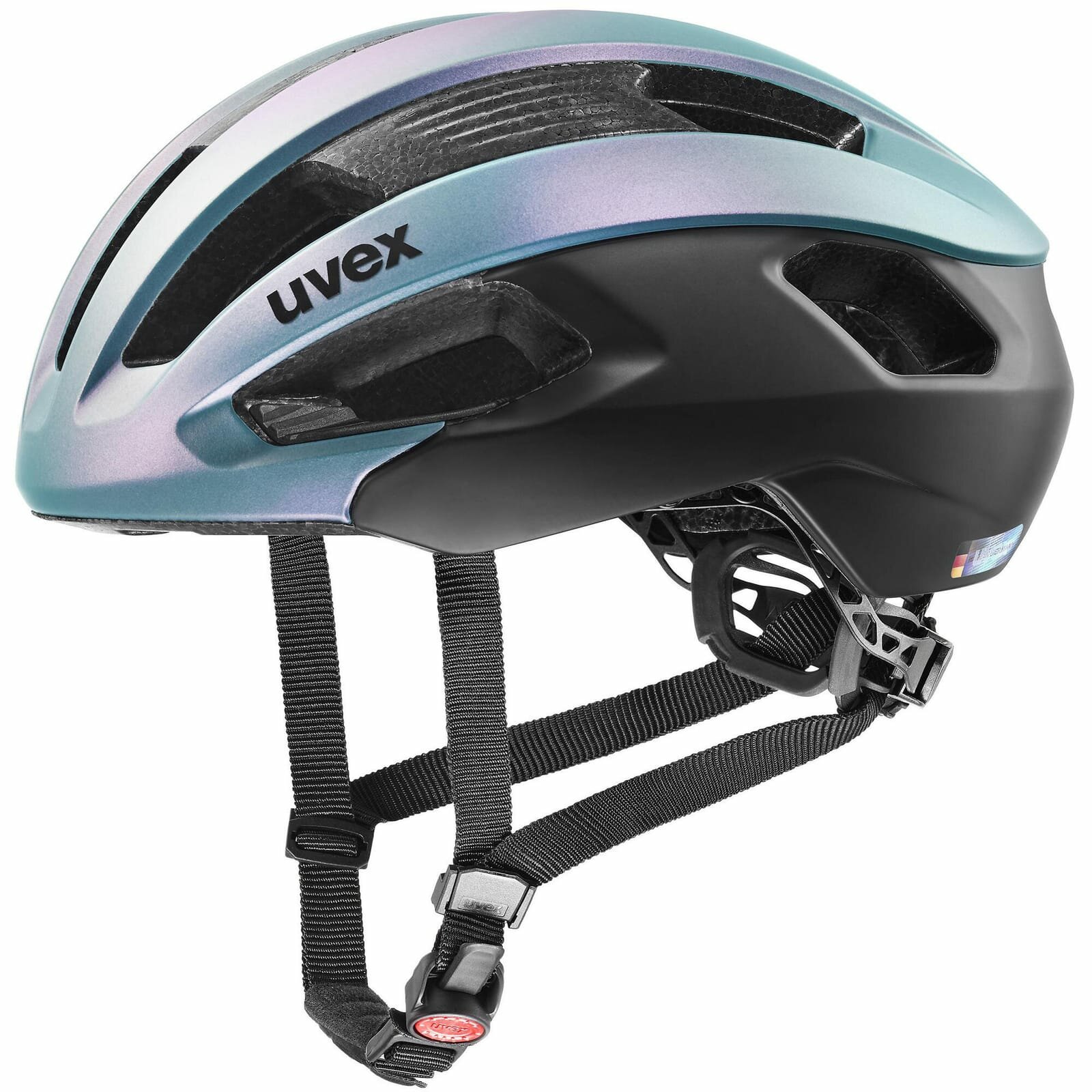 DECATHLON шлем защитный Uvex Rise CC, черный и светло-синий, 52-56 см