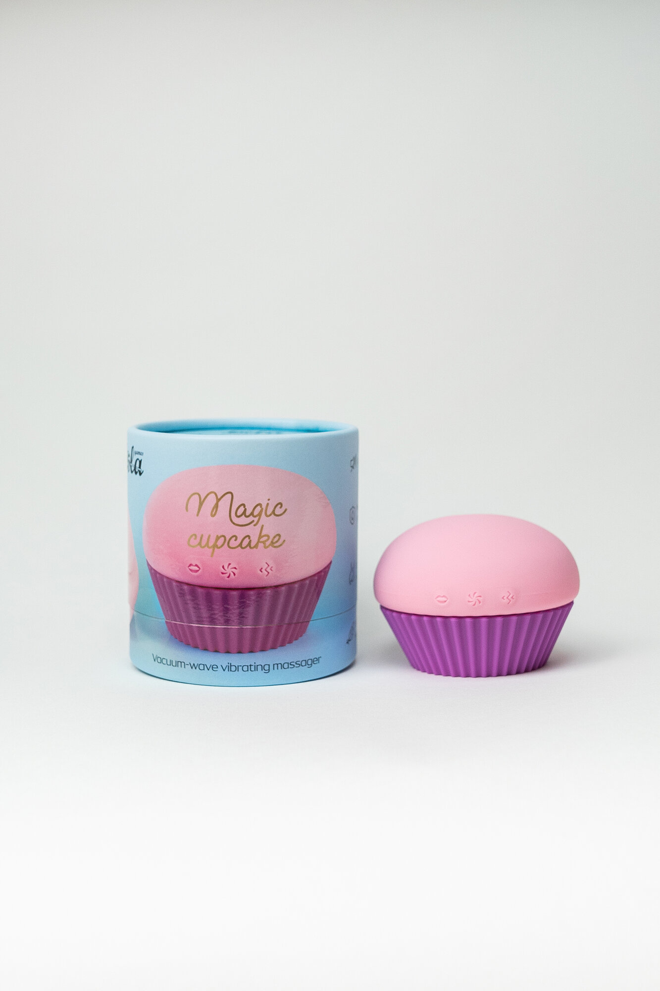 Вакуумный вибратор "Magic Cupcake", силикон, водонепроницаемый, разноцветный принт