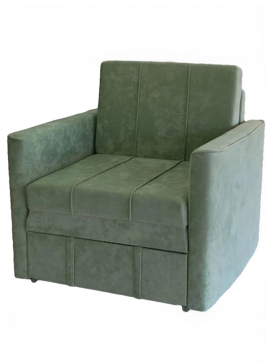 Кресло-кровать StylChairs Сёма детское, обивка: велюр, цвет: оливковый