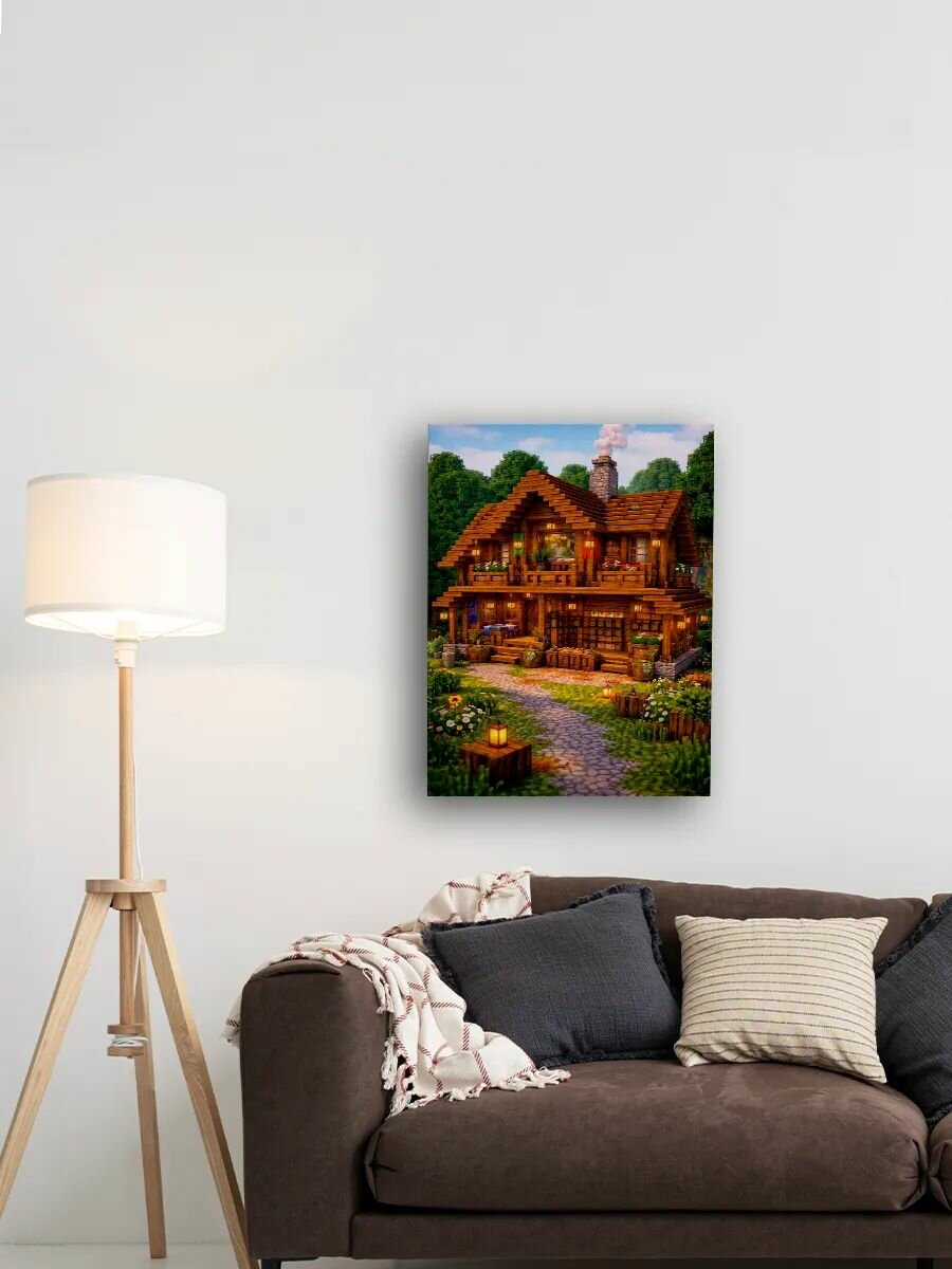 Картина на стену Minecraft, на подрамнике, 1шт, 25х17 размер. — фото 1