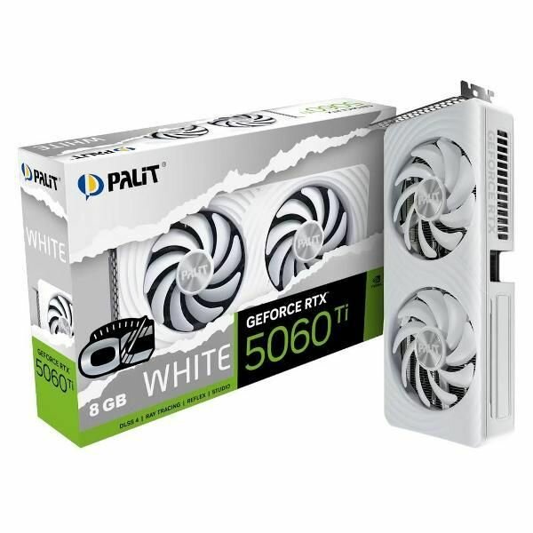 Видеокарта Palit RTX5060Ti WHITE OC 8GB GDDR7 128bit 3xDP HDMI 2FAN RTL