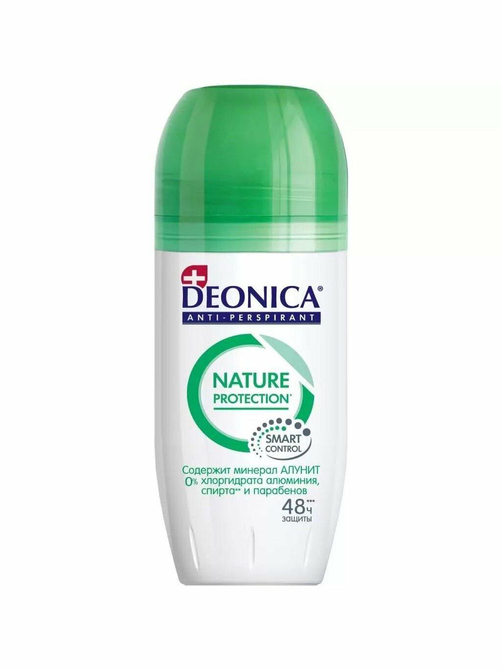 Женский роликовый дезодорант Deonica Nature Protection 50 мл, натуральная защита с алунитом без хлоргидрата алюминия.