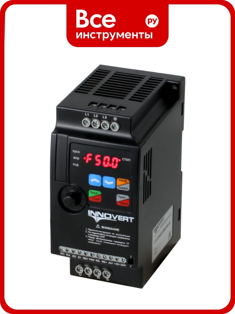 Преобразователь INNOVERT ISD mini PLUS, выходной ток 2.7 А 0,75 кВтx380 В ISD751M43E