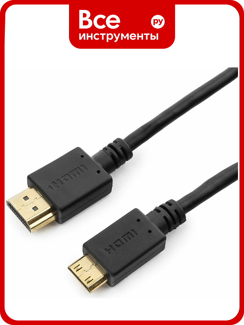 Кабель Cablexpert HDMI-mini HDMI 19M/19M 3.0м v2.0 3D Ethernet медь, позол. разъемы, экран, черный