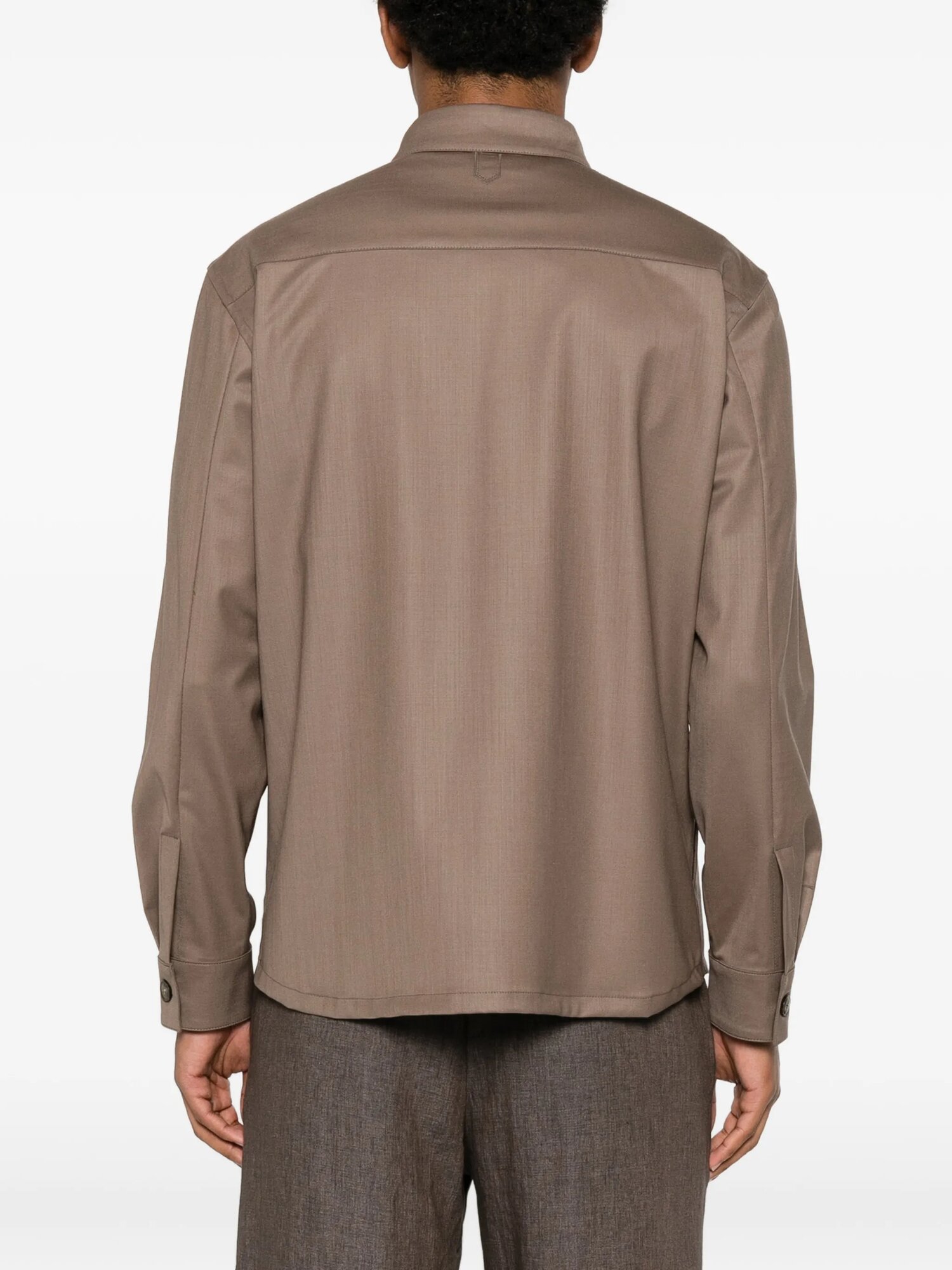 Куртка Canali Button-up chest-pocket shirt jacket, размер 50, brown — фото 1