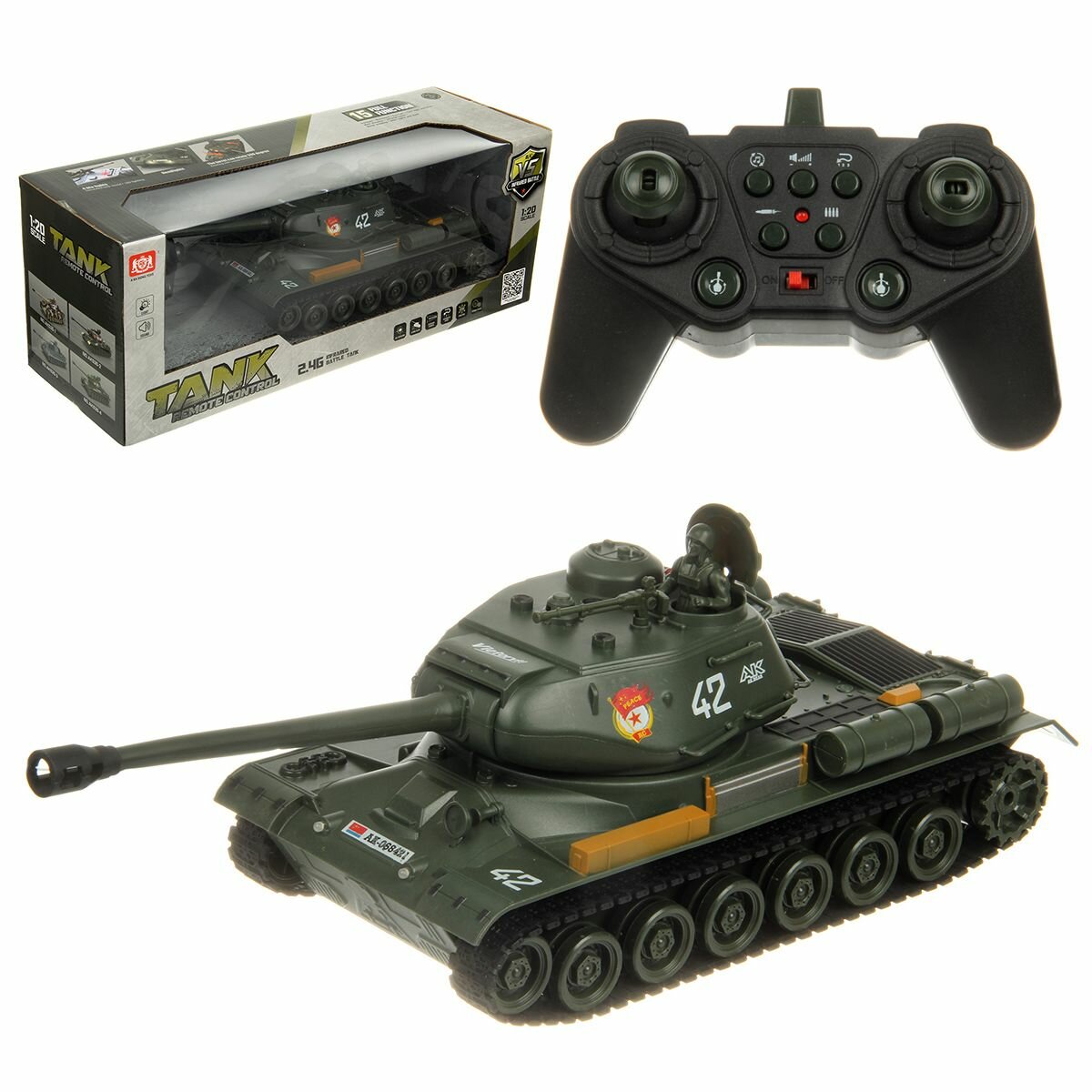 Игрушка танк на радиоуправлении со светом и звуком, Veld Co / Игрушечная военная техника для детей