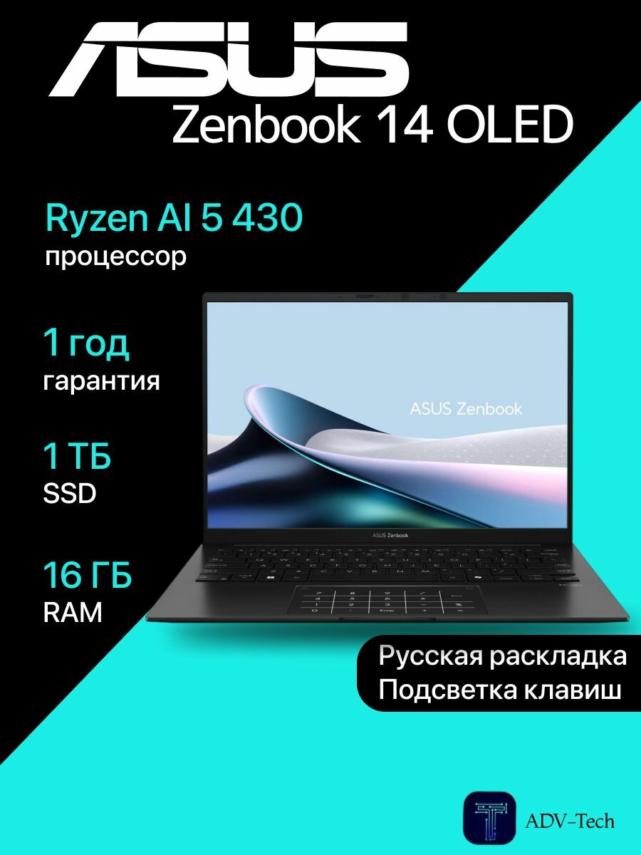 Ноутбук ASUS Zenbook 14 OLED UM3406GA-QD118 (90NB17R1-M006D0)