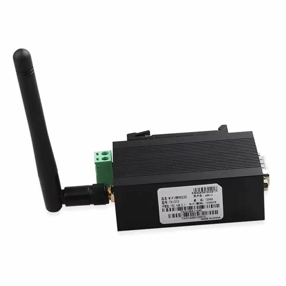 Высокоскоростной адаптер TXI312 RS232 в WiFi/RJ45 с защитой
