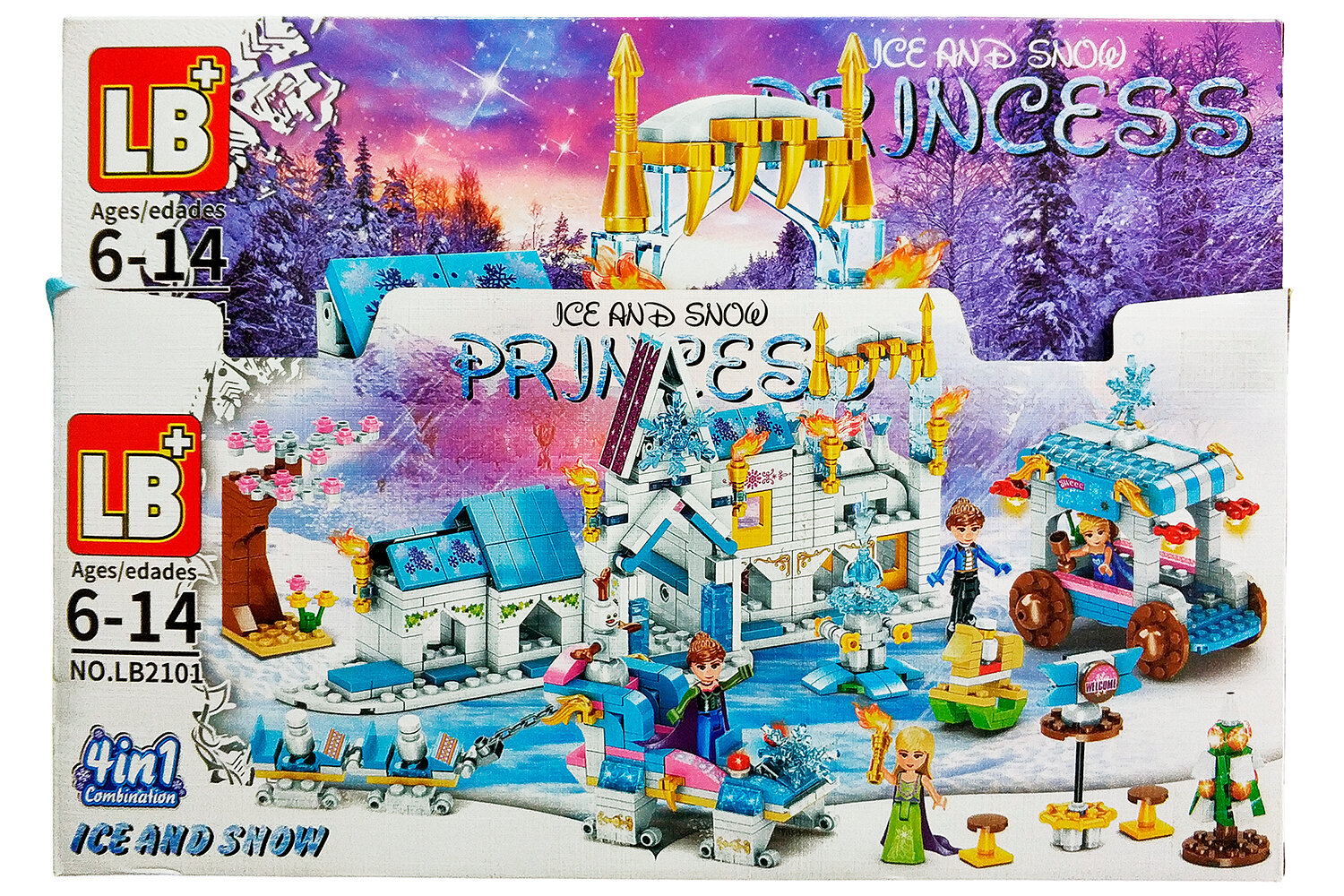 Конструктор Холодное Сердце: Зимние развлечения 4в1 LB2101 Princess, 212-234 деталей, набор 4 штуки