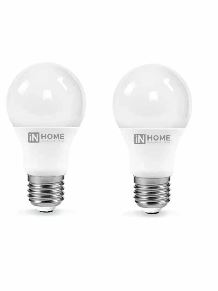 IN HOME Лампочка светодиодная LED-A65-VC, 25Вт, 230В, Е27, 4000К, 2250Лм, 2 уп