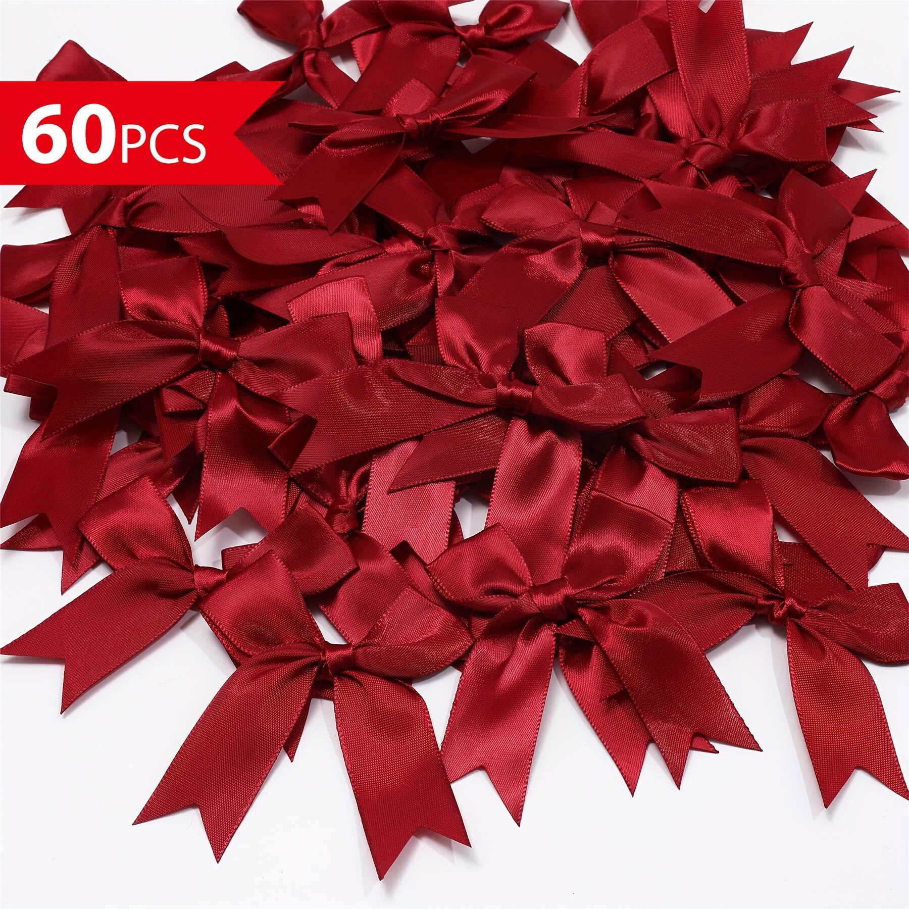 Бантики трекка, для упаковки подарков и декора, 8,4x8,4см, 60шт