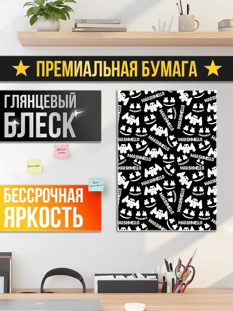 Постер на стену Marshmello pattern music — фото 1