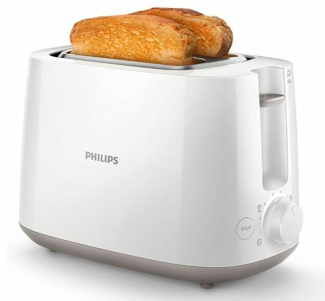 Philips Тостер HD2581/00 900 Вт тостов - 2, белый