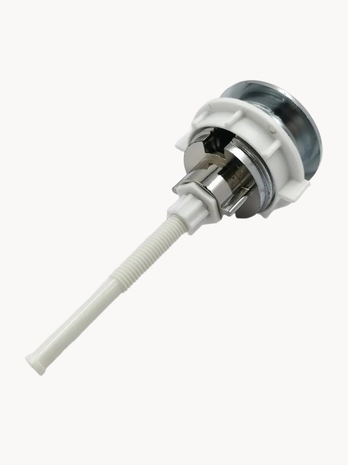 Кнопка для слива унитаза, однорежимная, хромированная, с пружиной