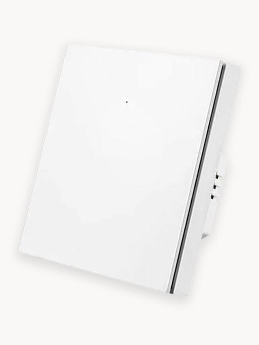 Умный выключатель с Алисой, выключатель с Wi-Fi одноклавишный белый, подключение с нулем и без нуля