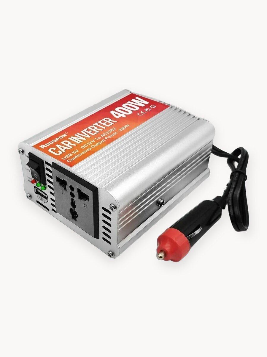 Автомобильный преобразователь напряжения инвертор RDDSPON 400Вт 12в-220в Модифицированная синусоида