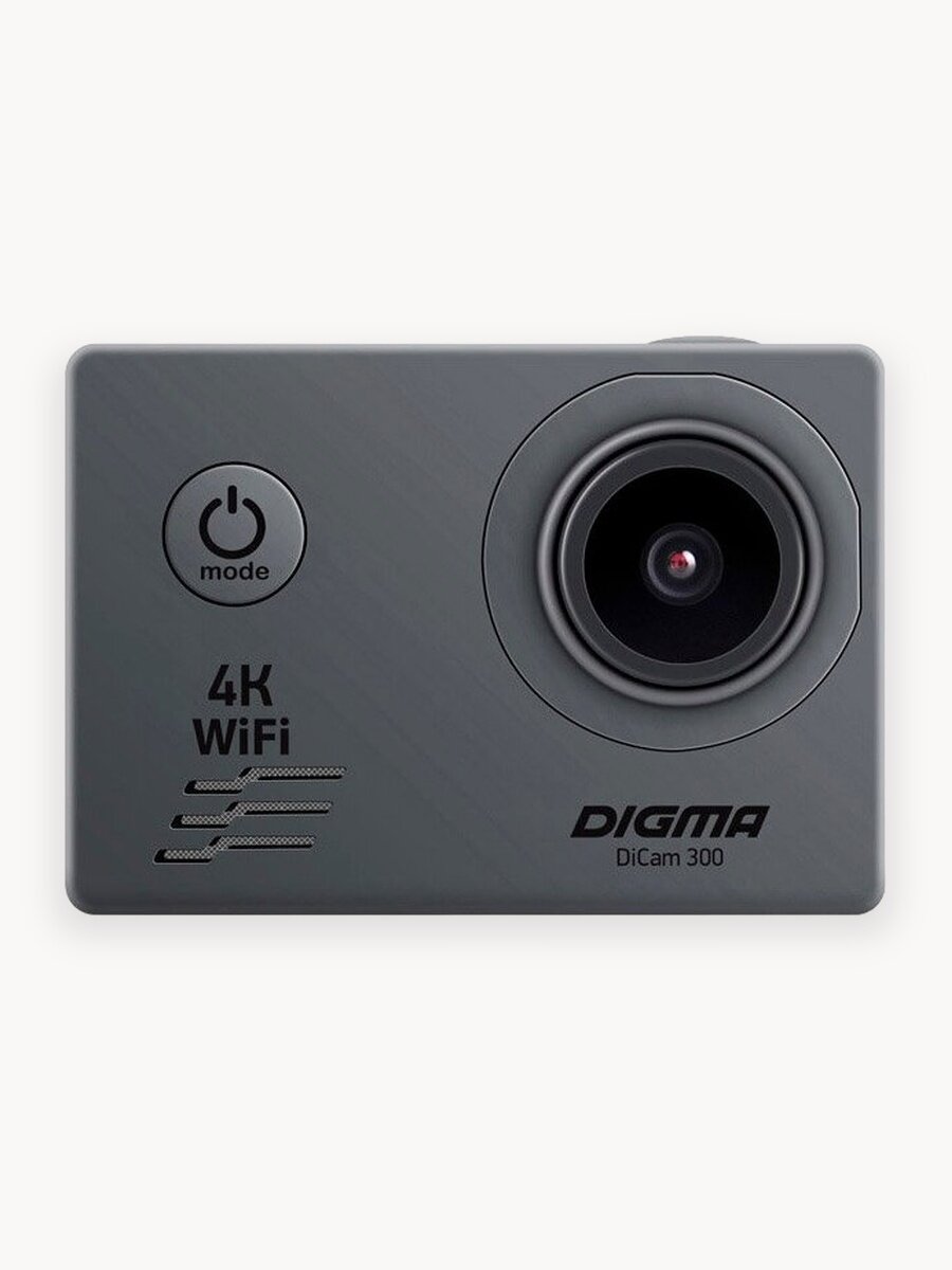Экшн-камера DIGMA DiCam 300, 900 мА·ч, серый