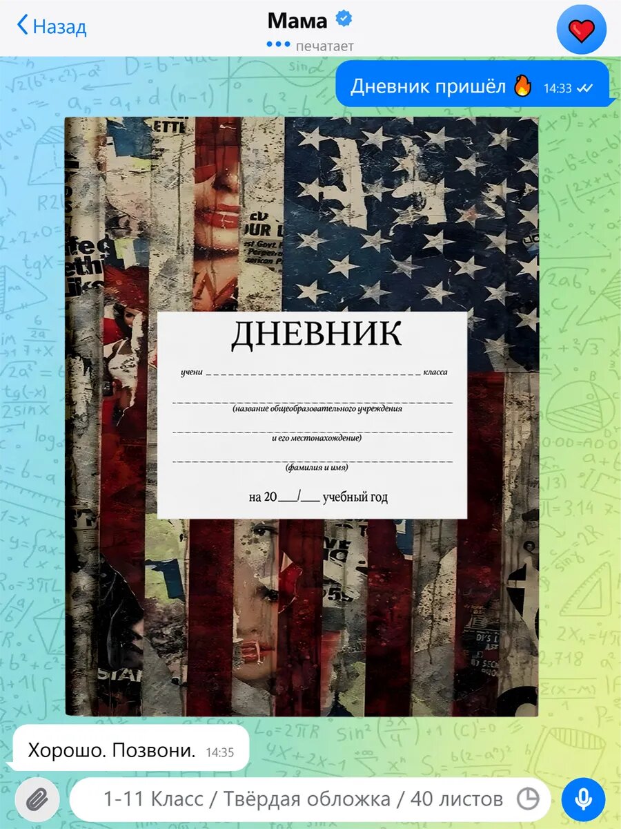 Школьный дневник с принтом y2k pinterest