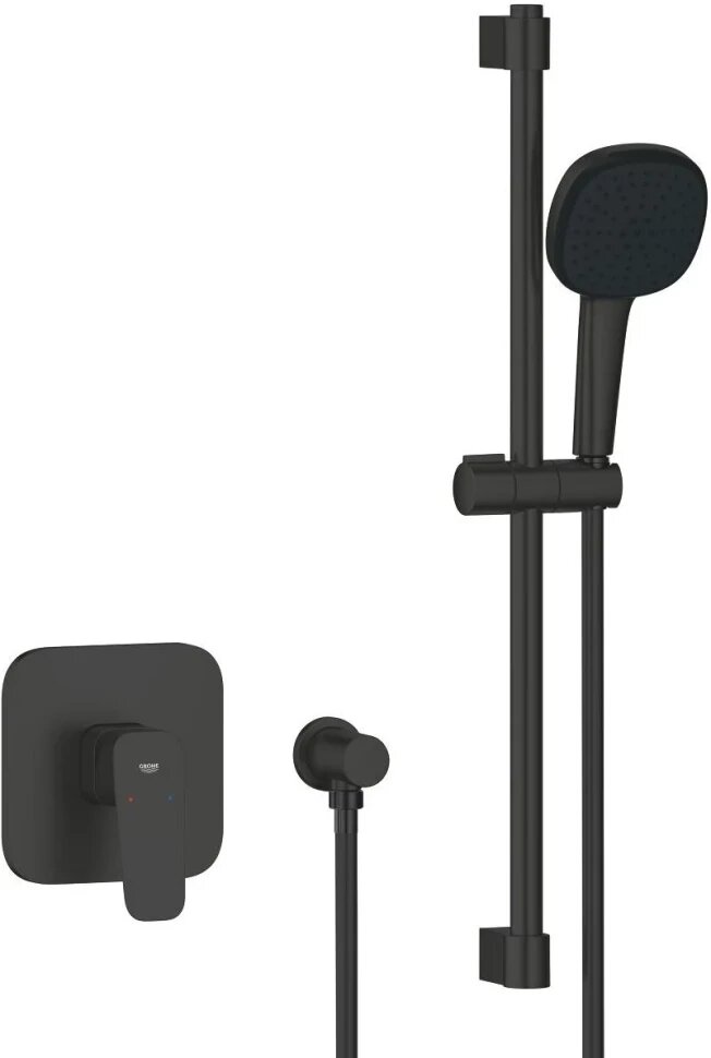 Смеситель для душа Grohe Cubeo 1053352430 встраиваемый, с душевым гарнитуром, черный матовый