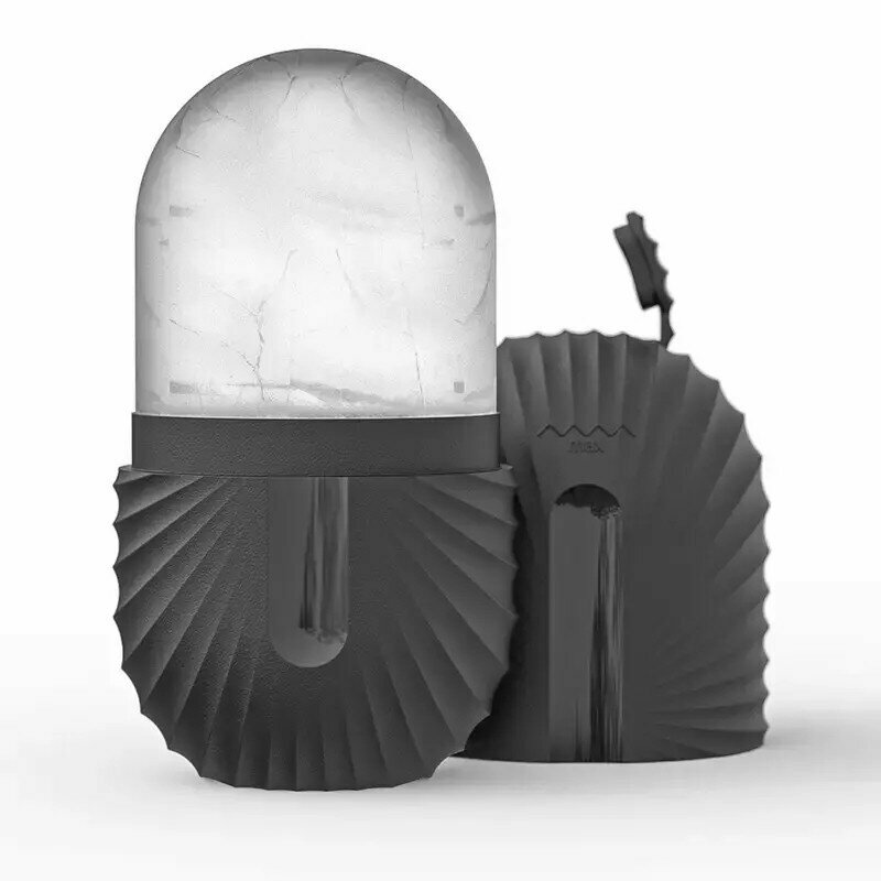 Ice roller for facial beauty treatment and skin relaxation multiple patterns black
