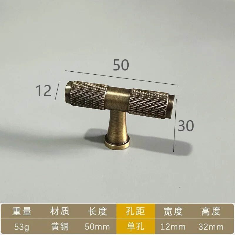 Ручки для дверей из латуни, античный бронзовый цвет Antique T 50mm