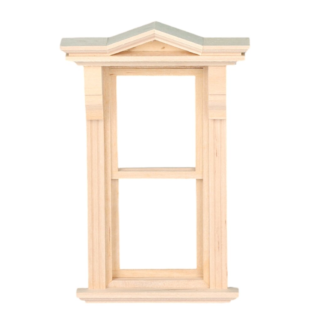 Миниатюрное деревянное окно с мягким механизмом 1:12 для европейских потолков DIY