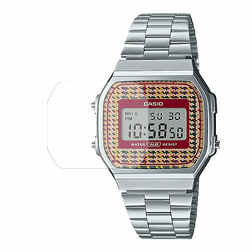 Скрин Мобайл защитный экран для часов Casio A168WEF-5AEF из гидрогелевая плёнка прозрачная