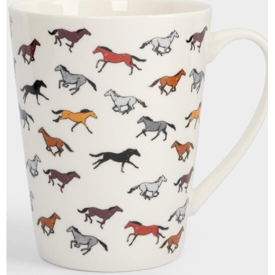 Кружка Anna Lafarg Bright horse Бегущие лошади 420 мл, фарфор, белый (ANLAF-FNG2301-3)