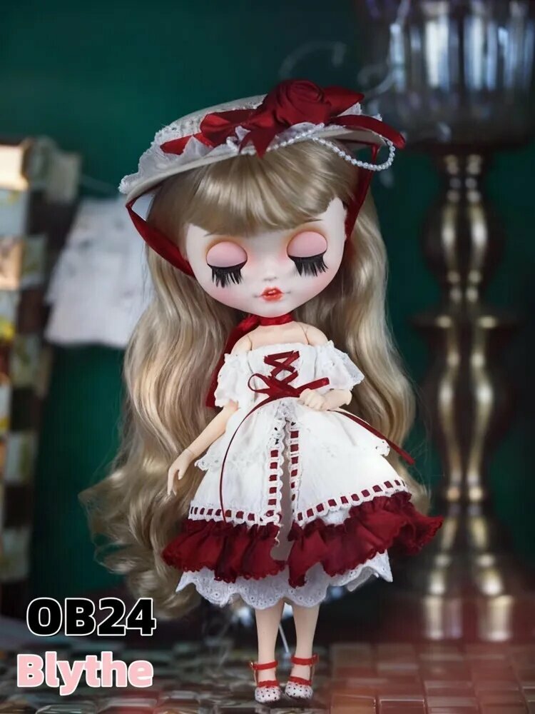 Шарнирная кукла Блайз Blythe на теле OB24, 30 см Полный комплект: парик, глаза, одежда Дизайнерский макияж