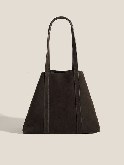 Сумка шоппер Maison David, фактура бархатистая, Шоколадный