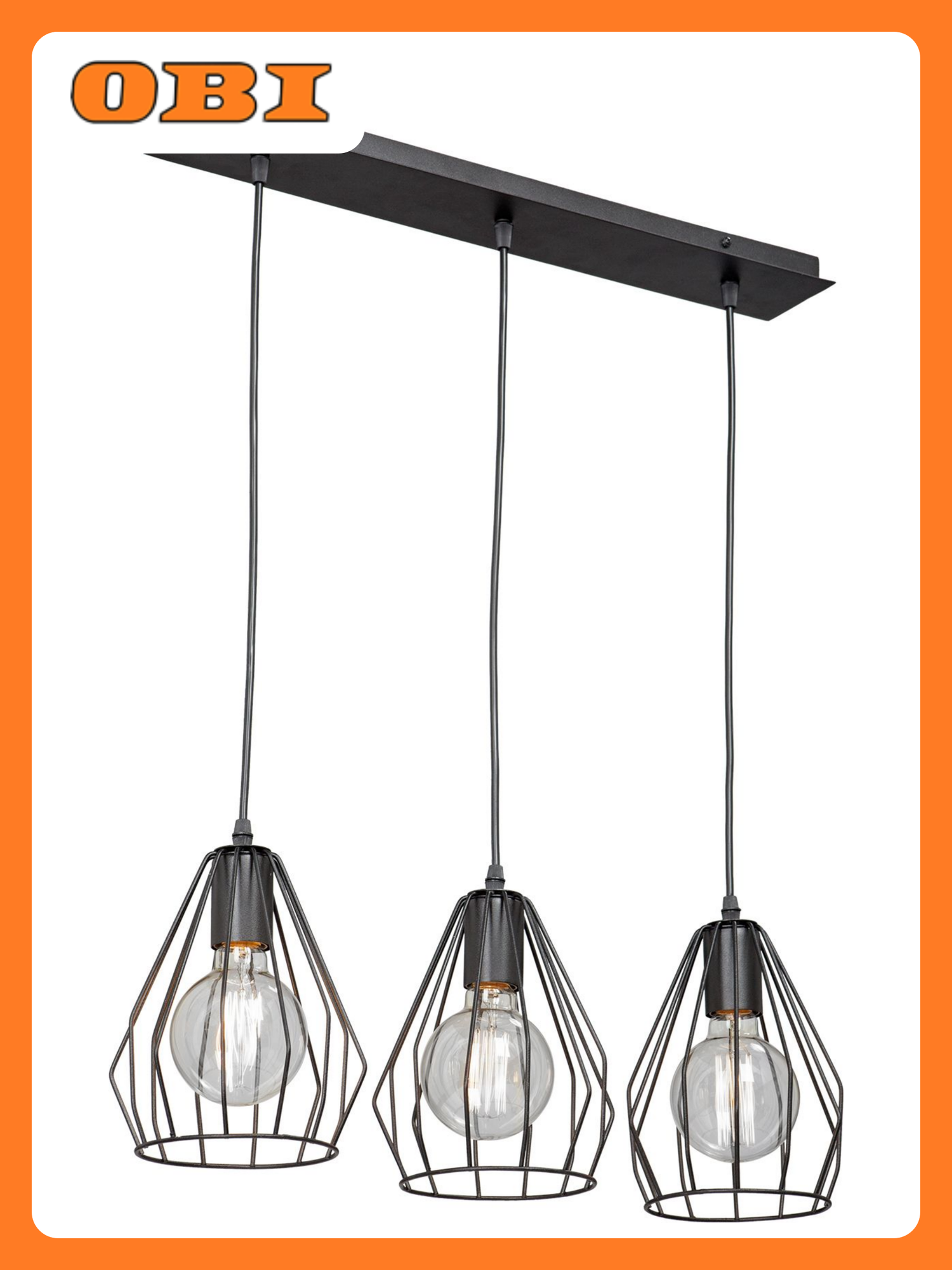 Люстра Vitaluce V4383-1/3S, E27, 3 лампы, 180 Вт, IP20, металл, черная