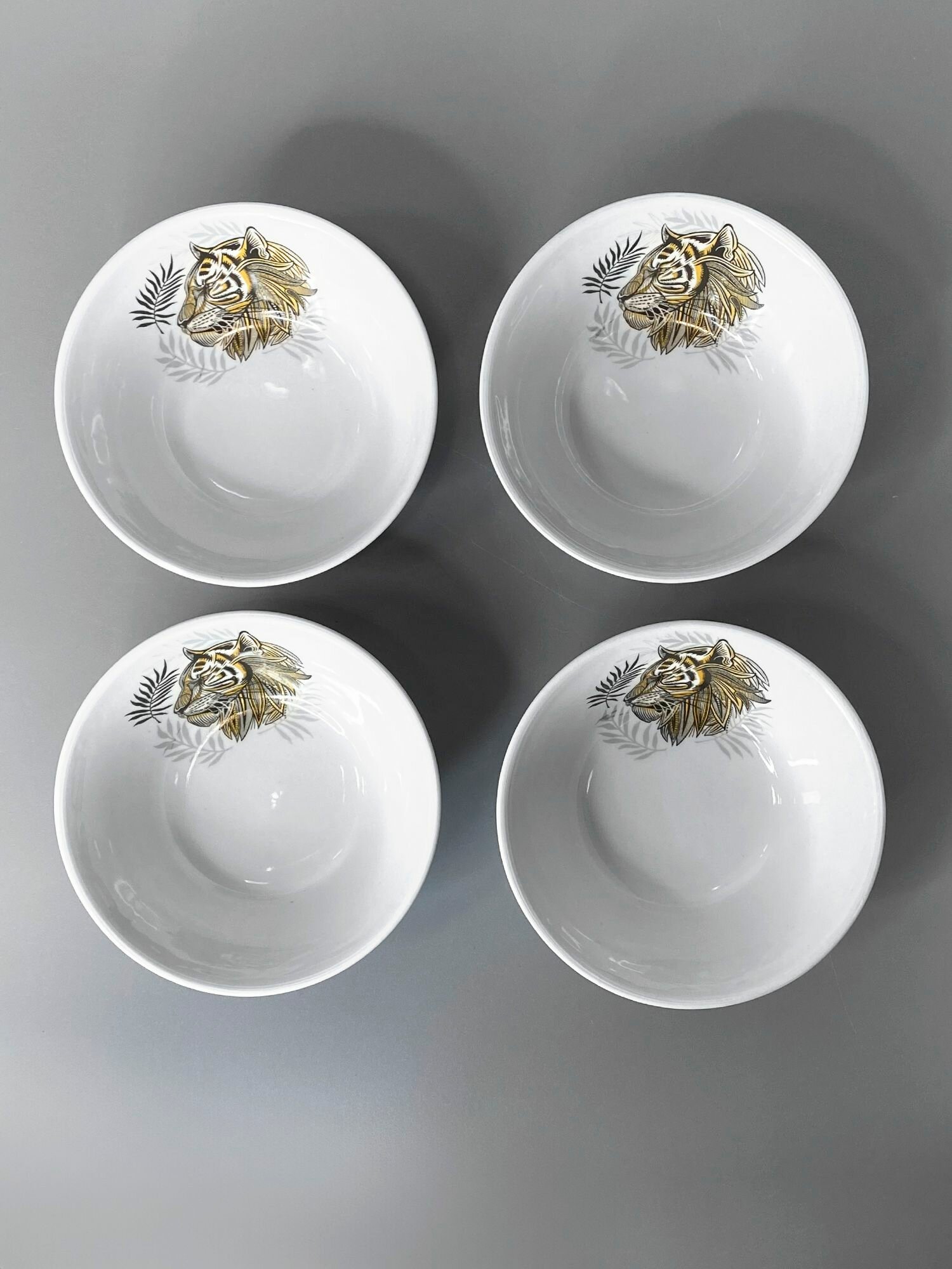 Набор салатников "Серебряный тигр" 200 мл фарфоровые, федерация - 4 шт