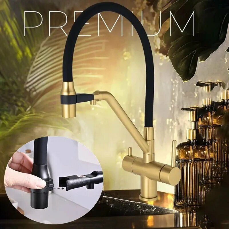 Смеситель для кухни IKEA глиттран, аэратор, гибкая подводка, с фильтром для питьевой воды