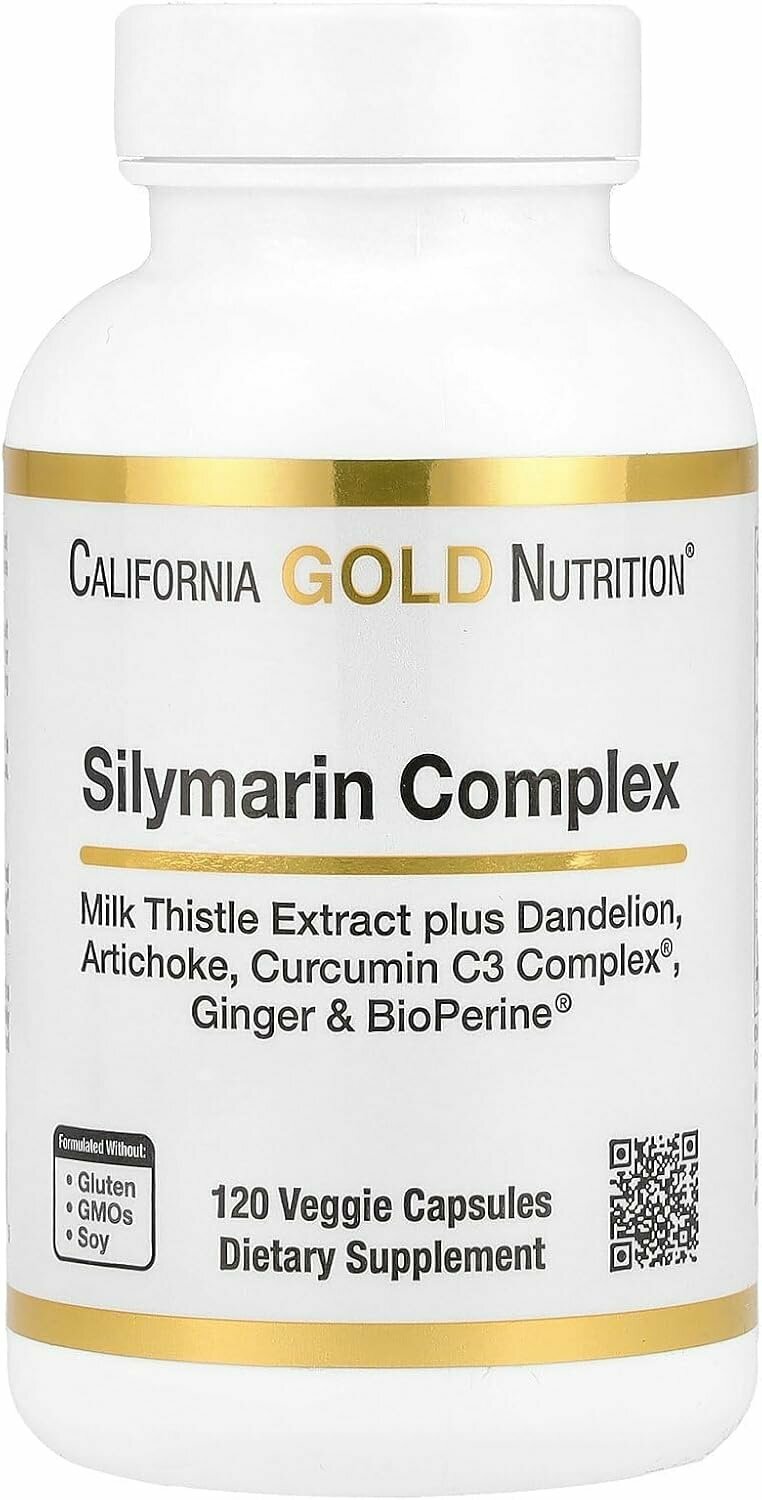Расторопша, Силимарин, Silymarin Complex, в капсулах для печени, для сердца, для сосудов, 120 шт.