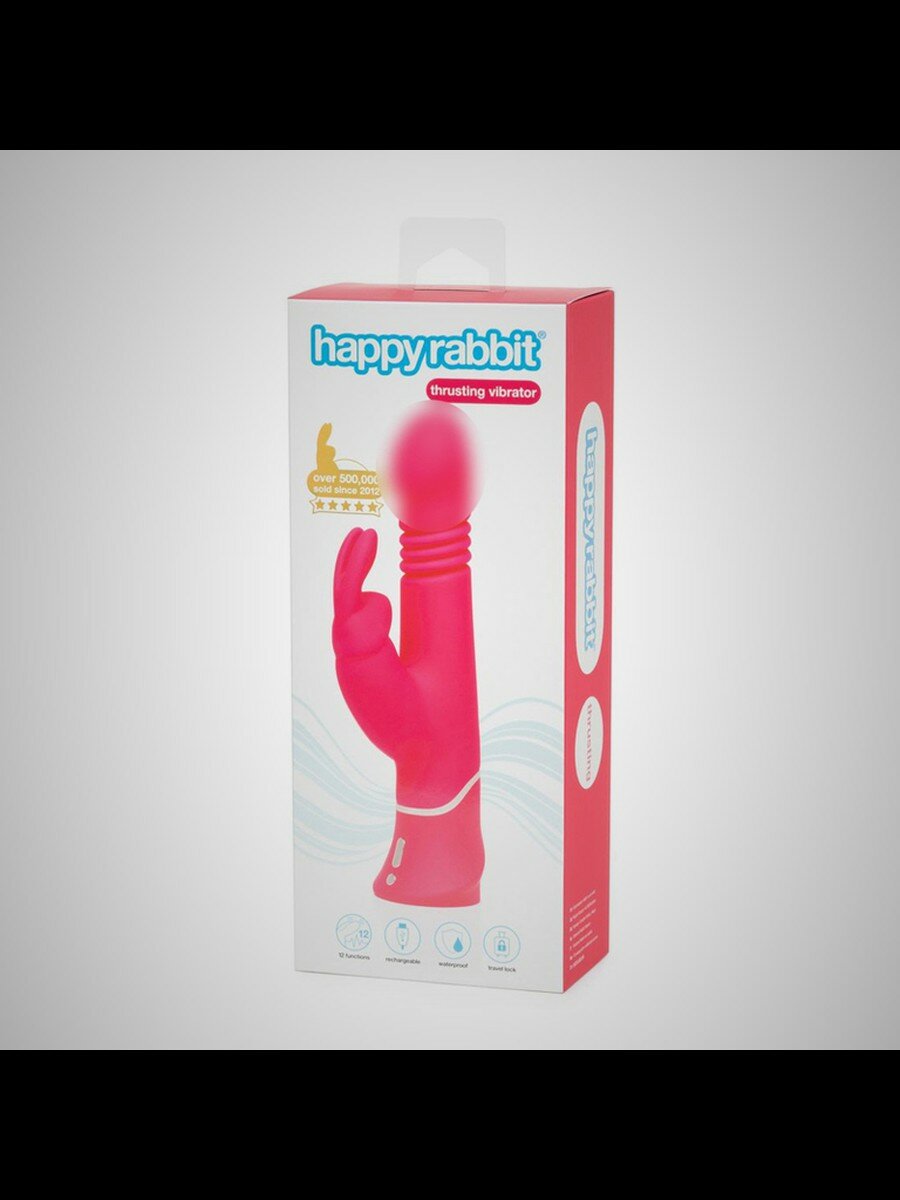 HAPPY RABBIT Thrusting Realistic, Вибратор Thrusting Realistic розовый