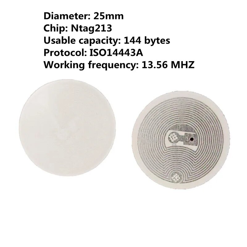 1000 шт. NFC-метки, наклейка 13,56 МГц ISO14443A Ntag 213, NFC-наклейки, универсальная метка Ntag213, RFID-метка для всех телефонов с поддержкой NFC