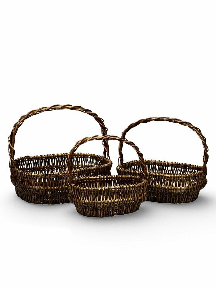 Набор корзин, 3шт, 47x35X15/H42см,39X28X13/H35см,31x21X12/H28см, лоза 6970359