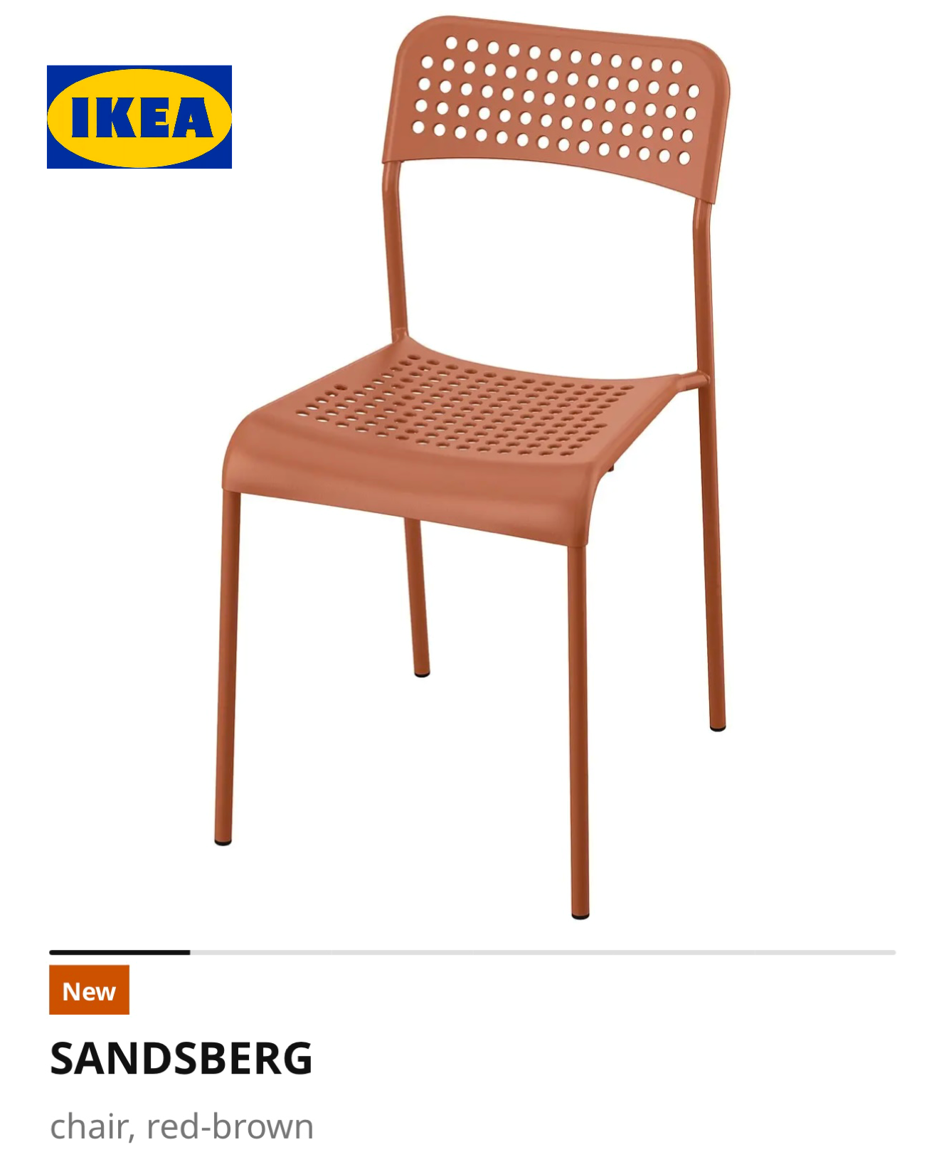 Стул SANDSBERG IKEA, красно-коричневый