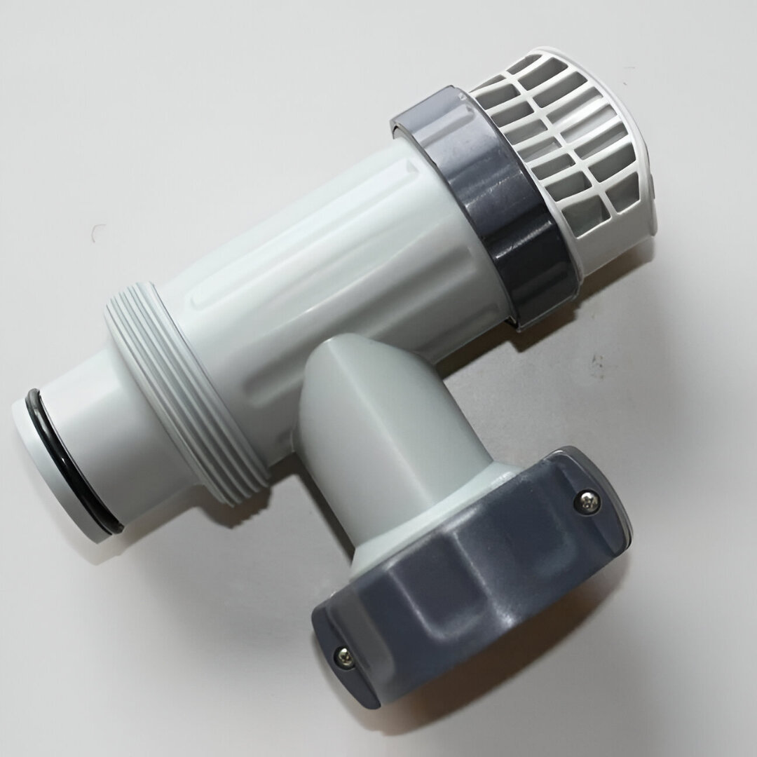 Клапан плунжерный запорный Intex 10747, для каркасных и надувных бассейнов, пластик, серый